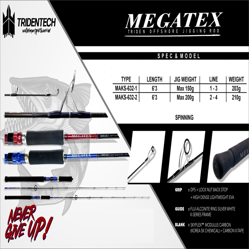 Jual Joran Pancing Tridentech Megatex Offshore Jigging Rod 190cm Fuji ...