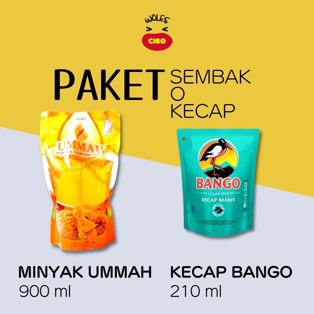 Jual PAKET SEMBAKO MINYAK GORENG UMMAH 900 ML + KECAP BANGO REFILL 210 ...