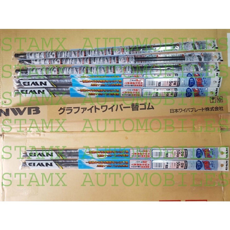 Jual Refill isi KARET Wiper ORIGINAL ASLI merk NWB model DESIGN Hybrid Frameless Japan uk. 16 ...