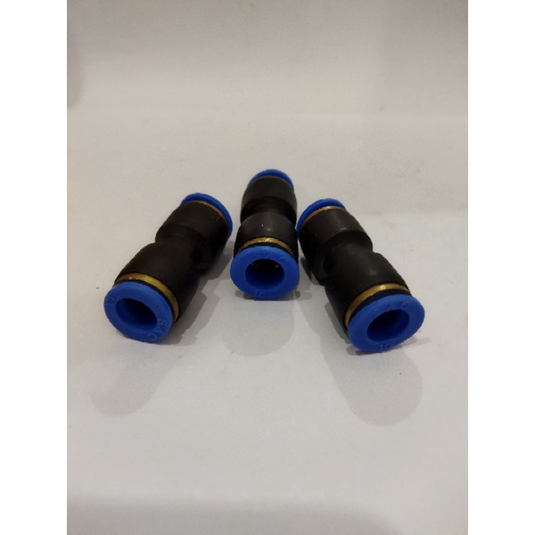 Jual fitting selang pneumatic SAC 10mm to 10mm/connector selang PU ...