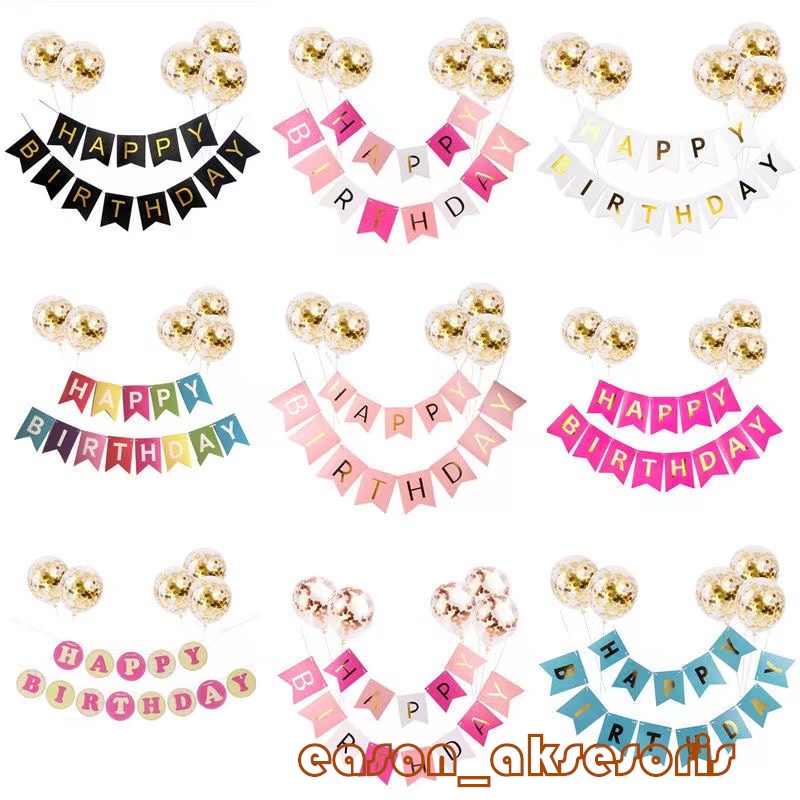 Jual banner birthday segi 5 / banner happy birthday / cheap banner11 ...