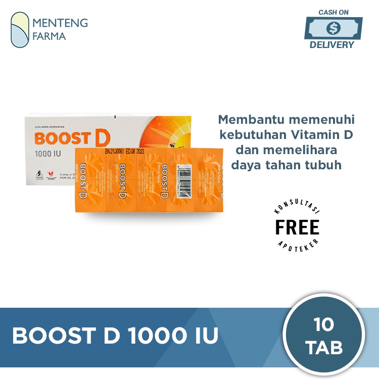 Jual Boost D 1000 IU 10 Tablet - Vitamin D 1000 IU Jaga Imunitas Tubuh ...
