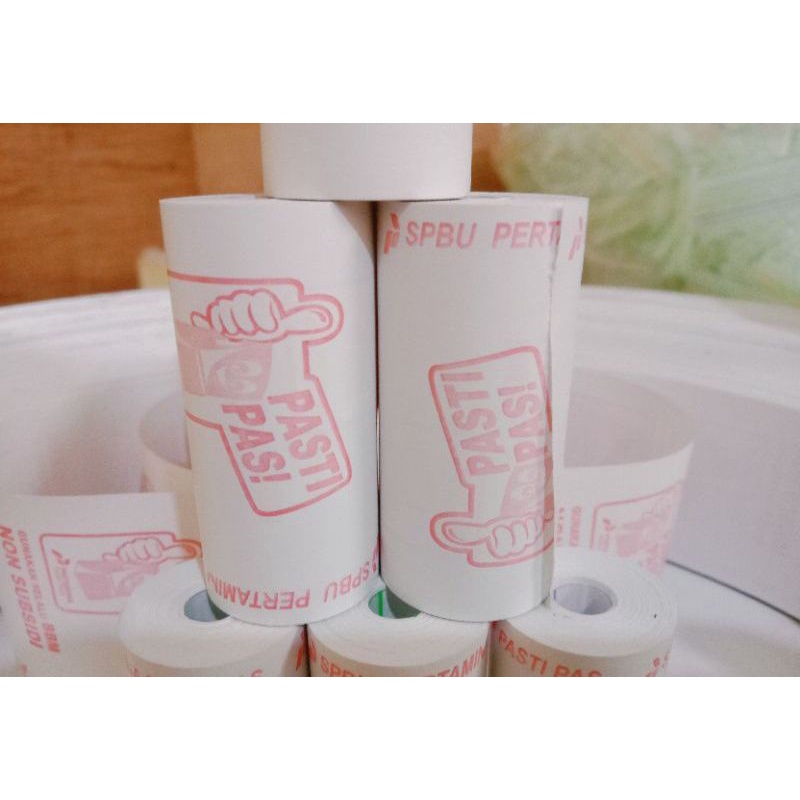 Jual kertas thermal logo pasti pas 57x30 coreless | Shopee Indonesia