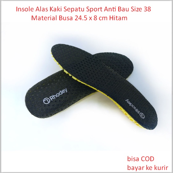 Jual Insole Alas Kaki Sepatu Sport Anti Bau Size 38 Material Busa 24.5 ...