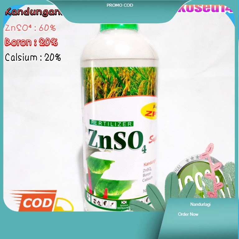 Jual ZN cair Besar 1 L pupuk znso4 super zet en pupuk cair tanah asem ...