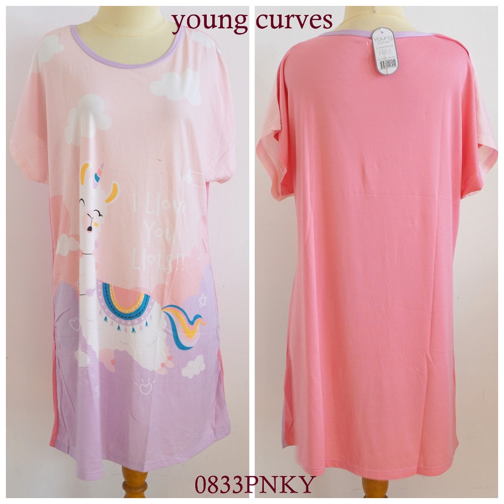 Jual Baju Tidur Wanita Model Daster YOUNG CURVES 0833PNKY | Shopee ...
