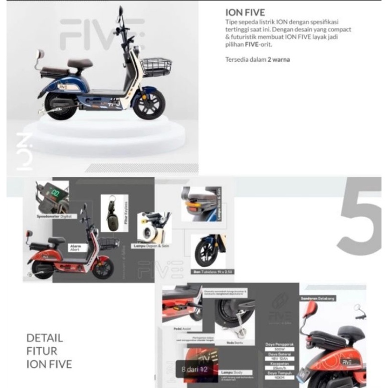 Jual Sepeda Listrik ION FIVE ELEMEN - ELEMENT Electric E Bike By ...