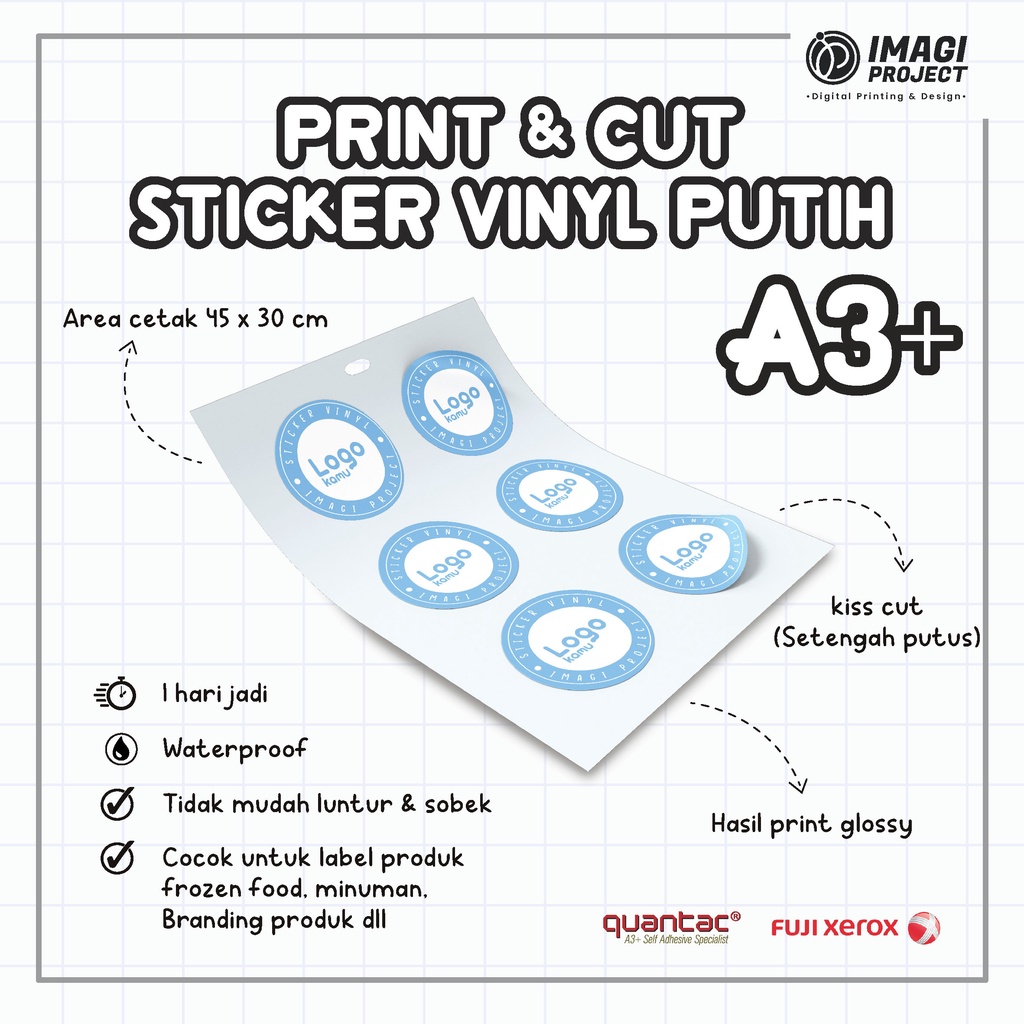 Jual CETAK STICKER VINYL PERLEMBAR A3+ PRINT CUTTING STICKER LOGO LABEL ...