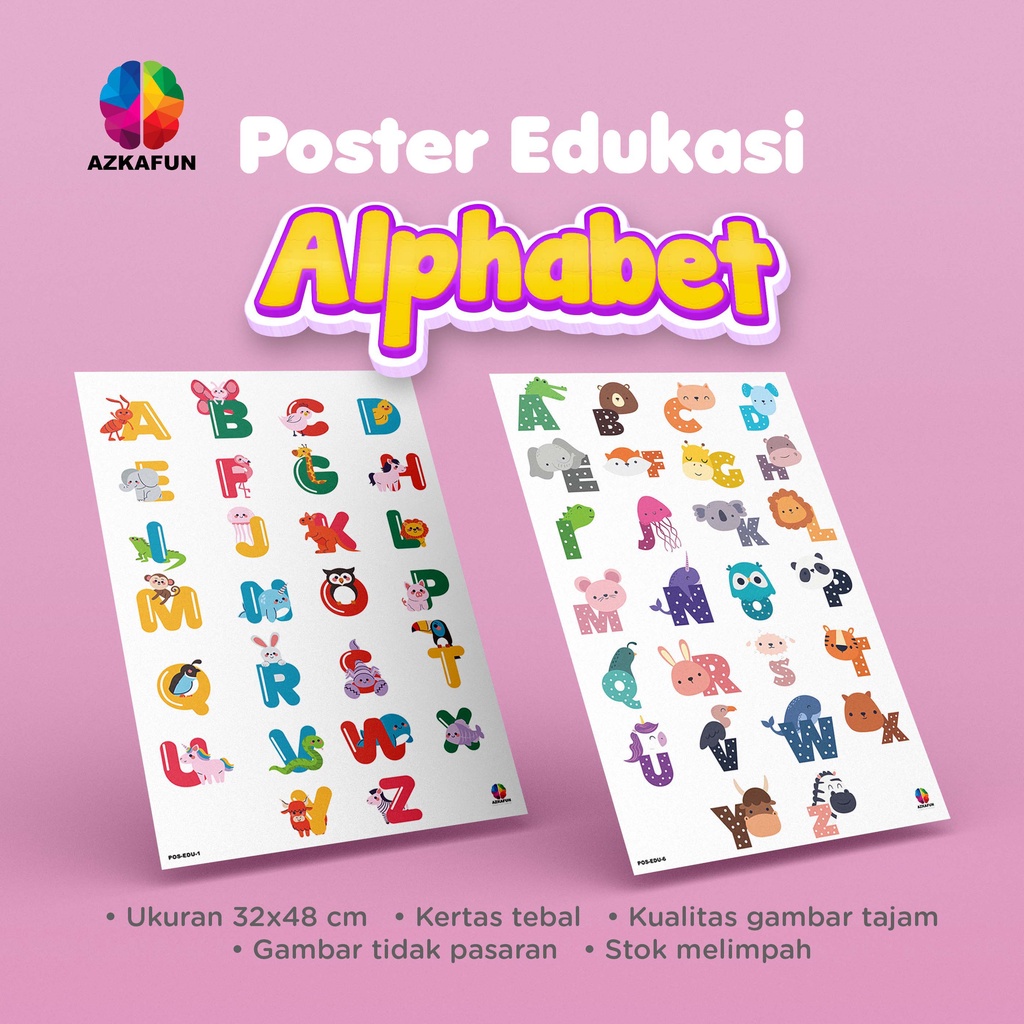 Jual Poster Edukasi Edisi ALPHABET - Poster Alphabet anak - poster ...