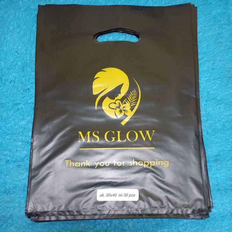 Jual Plastik Sablon Ms Glow Hitam 30x40 Tinta Gold Shopee Indonesia