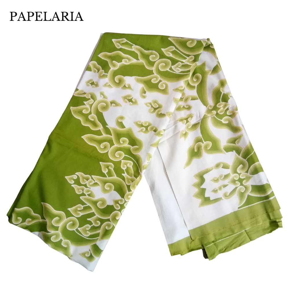 Jual Bahan Kain Batik PAPELARIA Kain Katun Mega Mendung Hijau | Shopee ...
