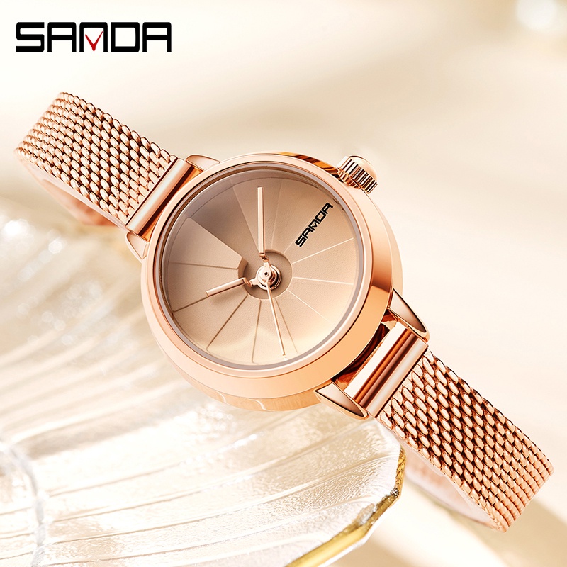Jual SANDA 1113 Jam Tangan Wanita Analog Retro Style Tali Stainless ...