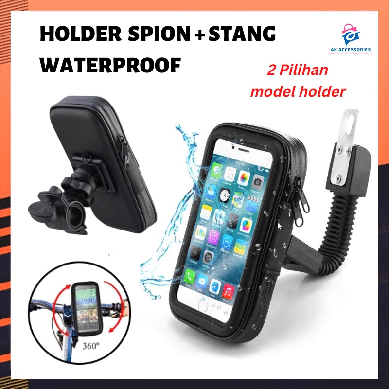 Jual AKACC HOLDER HP MOTOR SPION / STANG WATERPROOF 6.3Inch / HOLDER MOTOR SPION DAN STANG ANTI ...