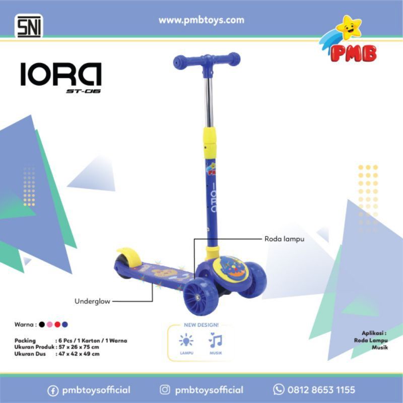 Jual SCOOTER SKUTER ANAK IORA ST06 / ST05 BABY CHICK / ST08 Tanpa Handrem / ST09 Rem Tangan BISA ...