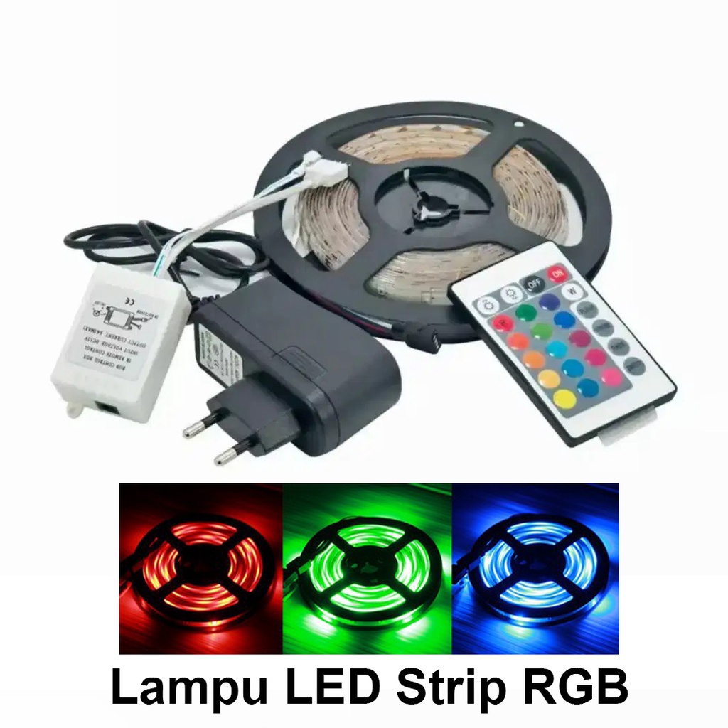 Jual LAMPU LED STRIP RGB REMOTE LAMPU HIAS WARNA WARNI LAMPU KAMAR ...