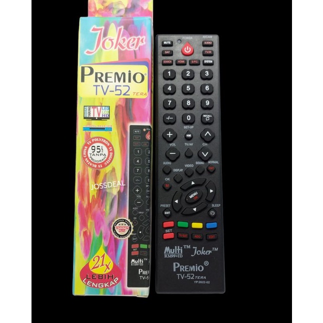Jual Remot TV UNIVERSAL JOKER PREMIO TV-52 Remote LCD / LED / TABUNG ...