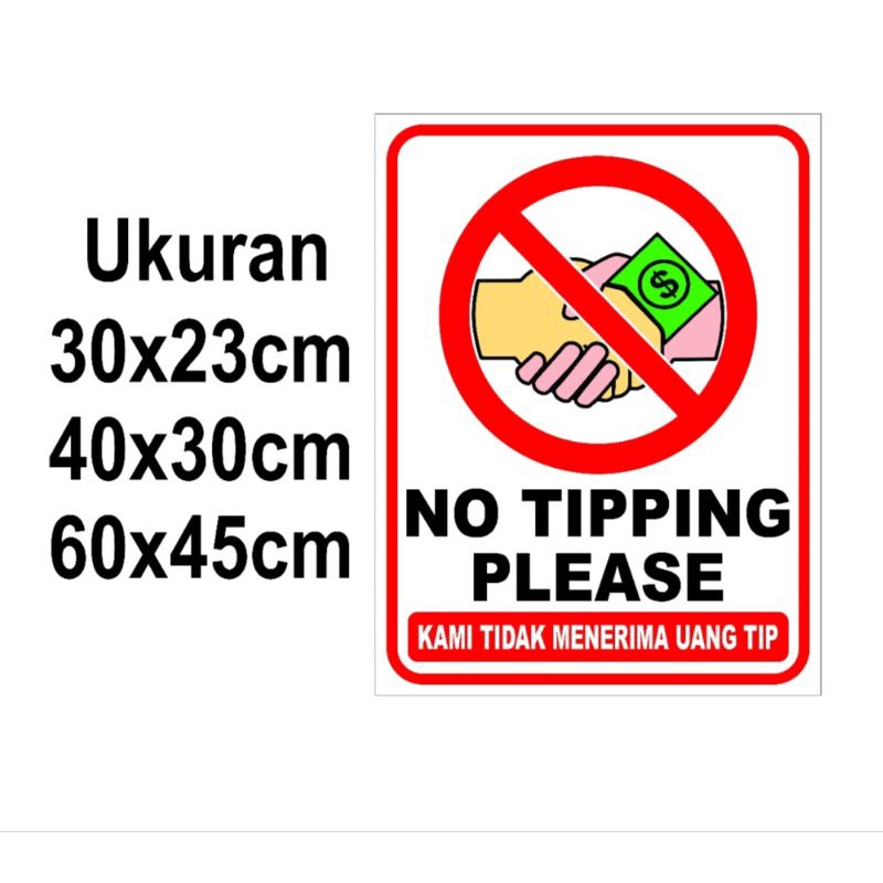 Jual STIKER NO TIPPING PLEASE | Shopee Indonesia