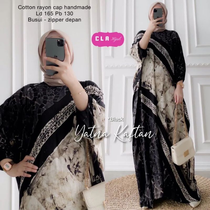 Jual Qisya Kaftan / Kaftan Batik Cap Abstrak Halusan / Kaftan Cap ...