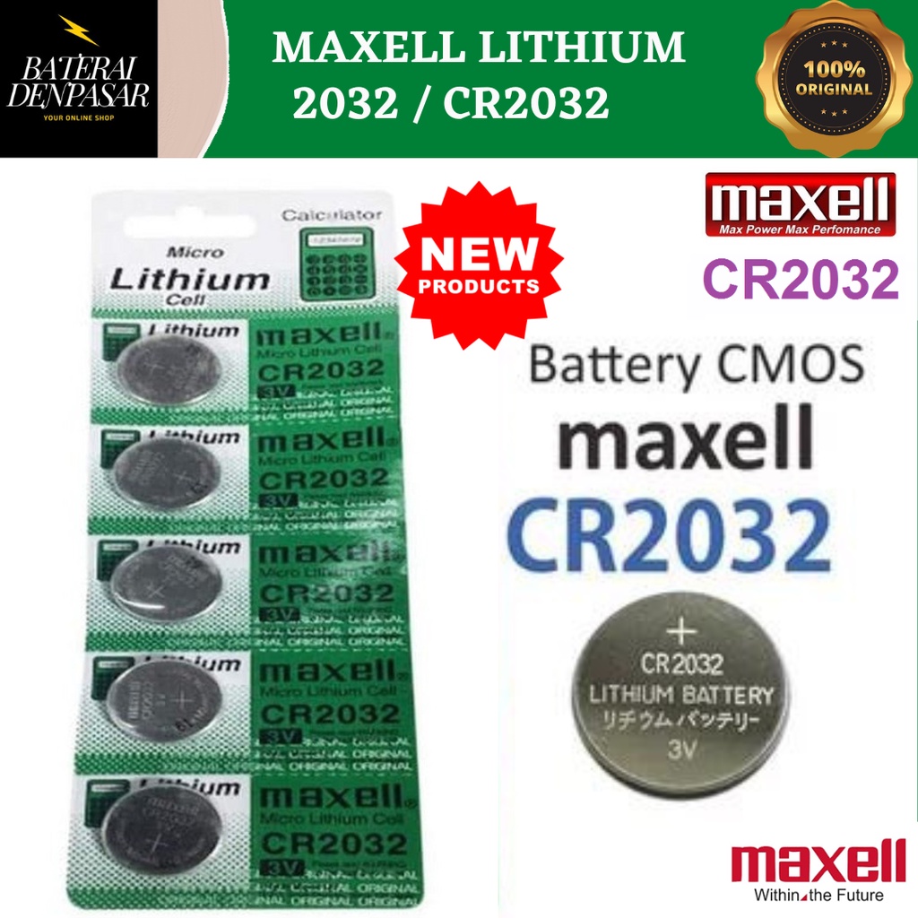 Jual BATERAI 5 PCS CMOS PC KOMPUTER MAXELL 2032 CR2032 C-mos CR-2032 ...