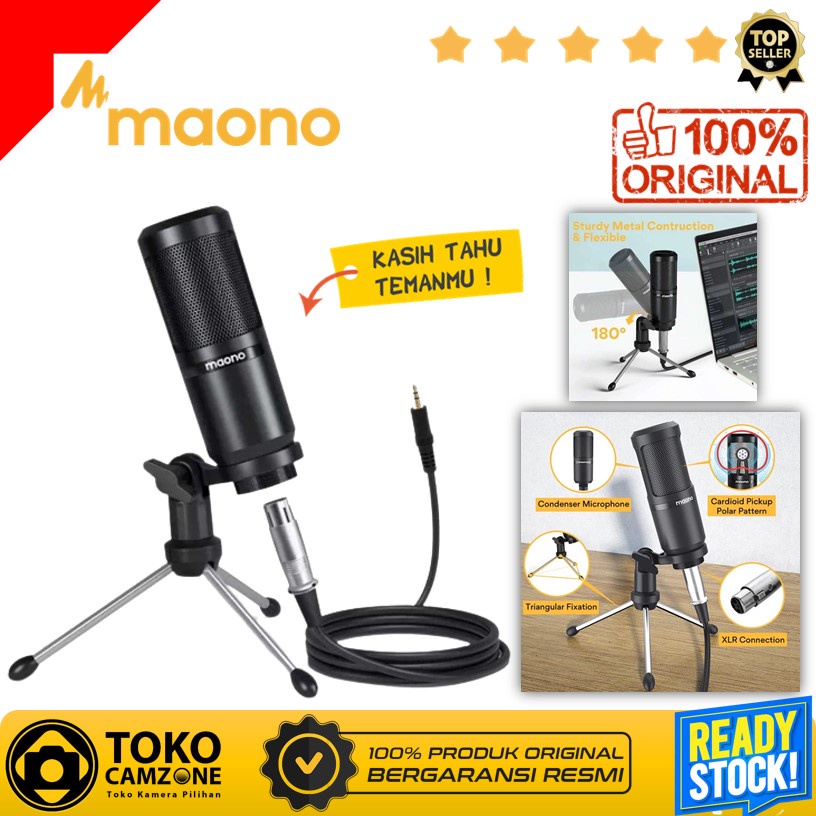 Jual Maono AU-PM360TR Mic Condenser XLR Plus Stand Kit Recording - GARANSI RESMI | Shopee Indonesia