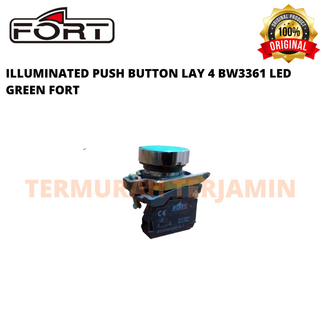 Jual ILLUMINATED PUSH BUTTON LAY 4 BW3361 LED GREEN FORT | Shopee Indonesia