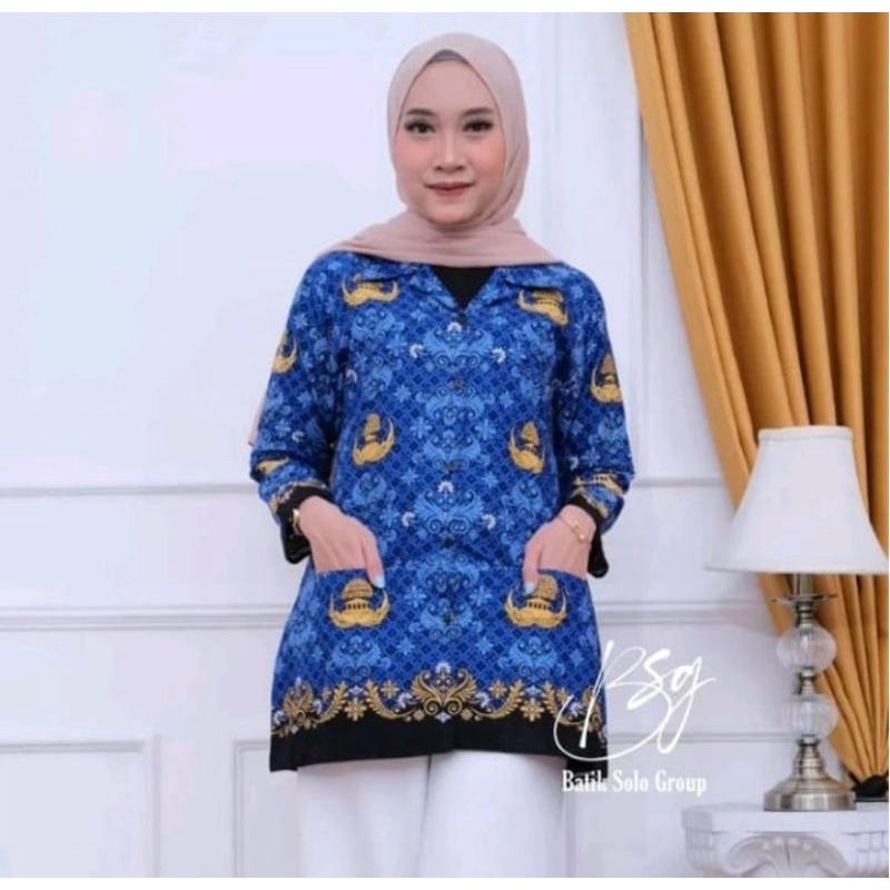 Jual Seragam batik korpri wanita terbaru 2024 full furing batik korpri wanita terbaru seragam ...