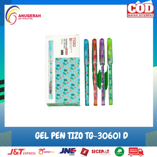 Jual BOLPOIN GEL PEN TIZO TG-30601 D HITAM | Shopee Indonesia