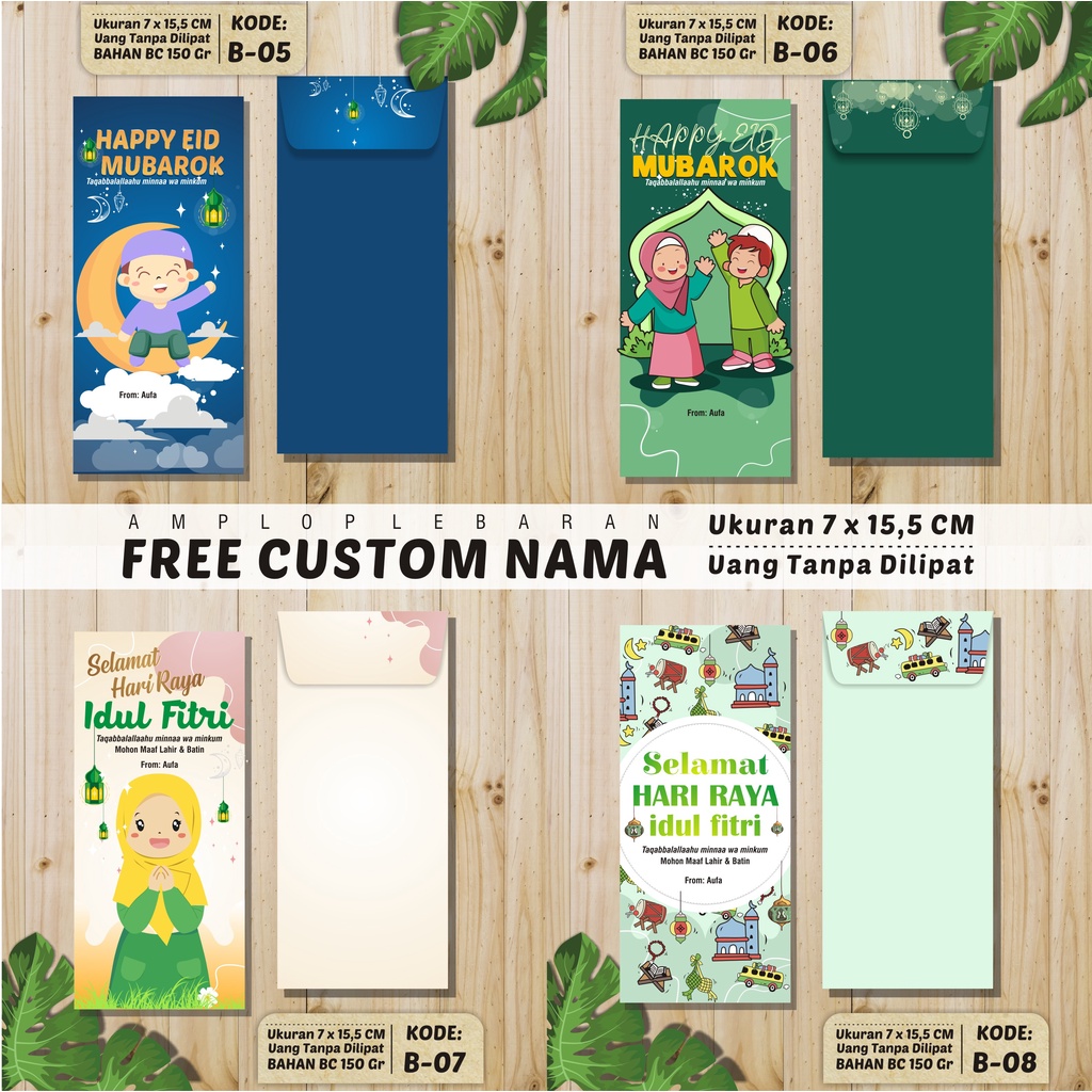 Jual [25 PCS] AMPLOP LEBARAN PREMIUM BISA CUSTOM NAMA BAHAN TEBAL 150GR ...