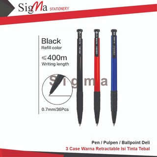 Jual (AtkSigma) Pulpen DELI Cetak Cetek 3 Warna Isi Tinta Tebal Murah ...