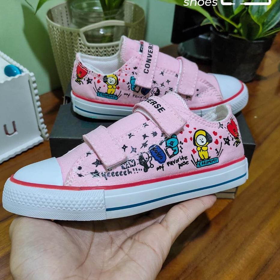 Jual Harga Spesial Sepatu bts pink convers cewek cowok kartun karakter ...