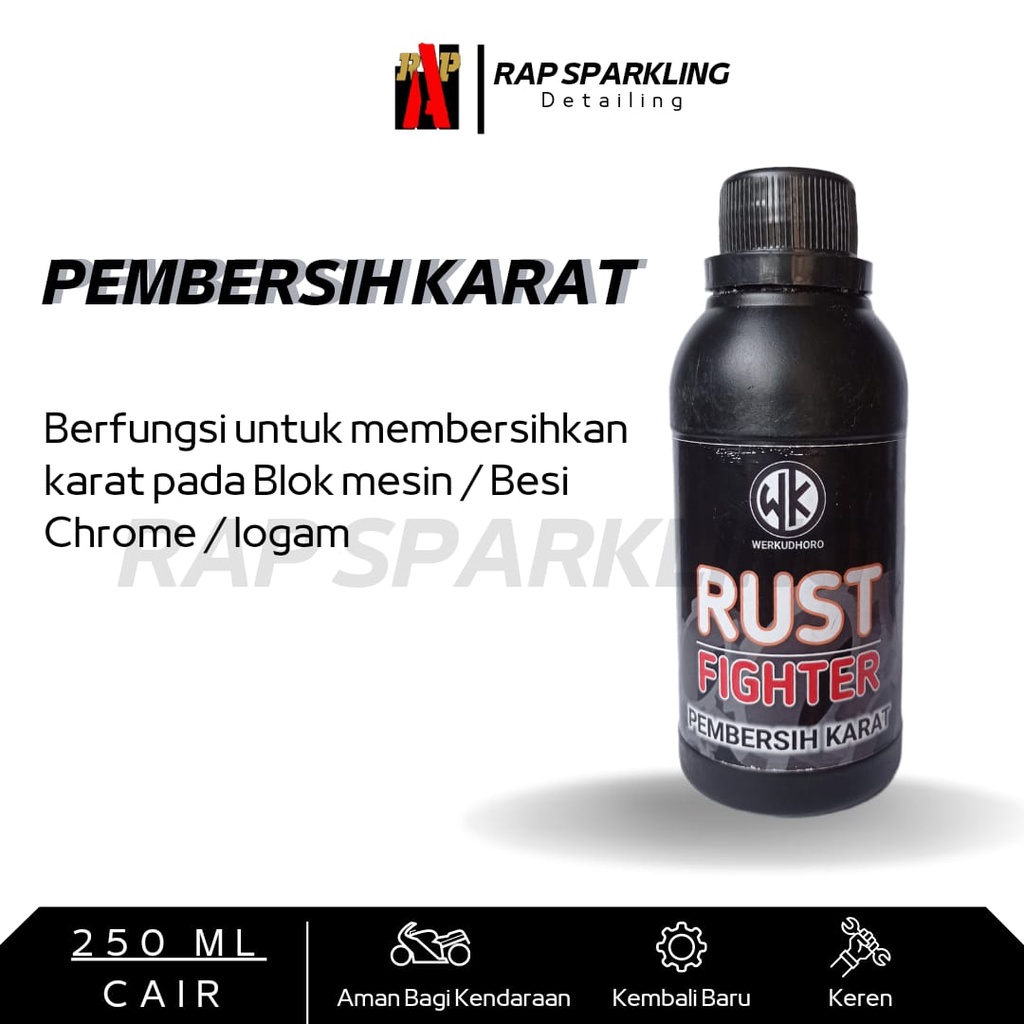 Jual Pembersih Mesin Motor Ampuh / Rust Fighter 250ml Penghilang Karat Blok Mesin Besi Chrome ...