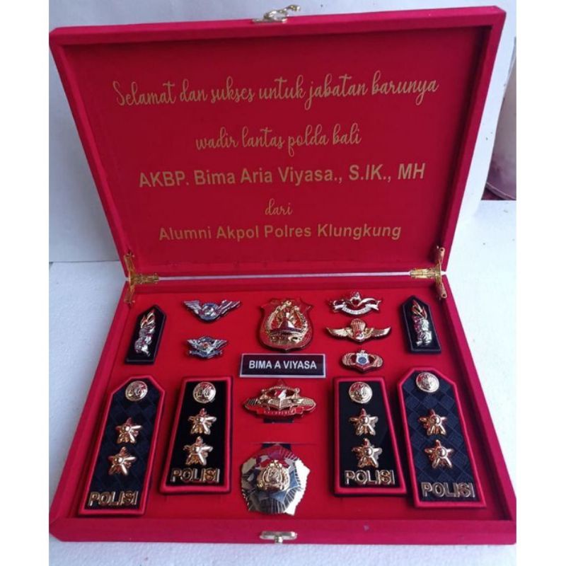 Jual pangkat AKBP pdh pdu pin pinan set box costum perlengkapan polri ...