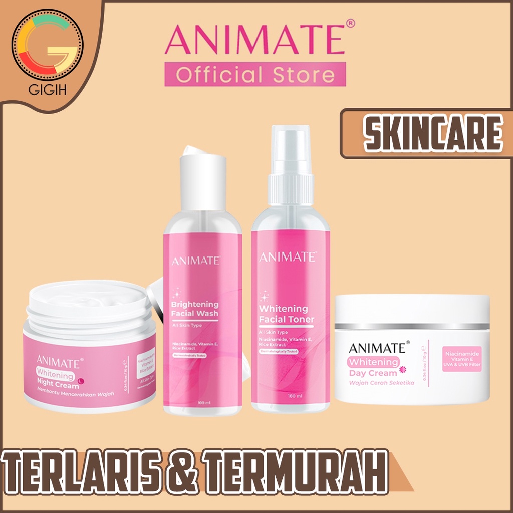 Jual ANIMATE WHITENING / PEMUTIH WAJAH SERIES ( CREAM / TONER / FACIAL ...