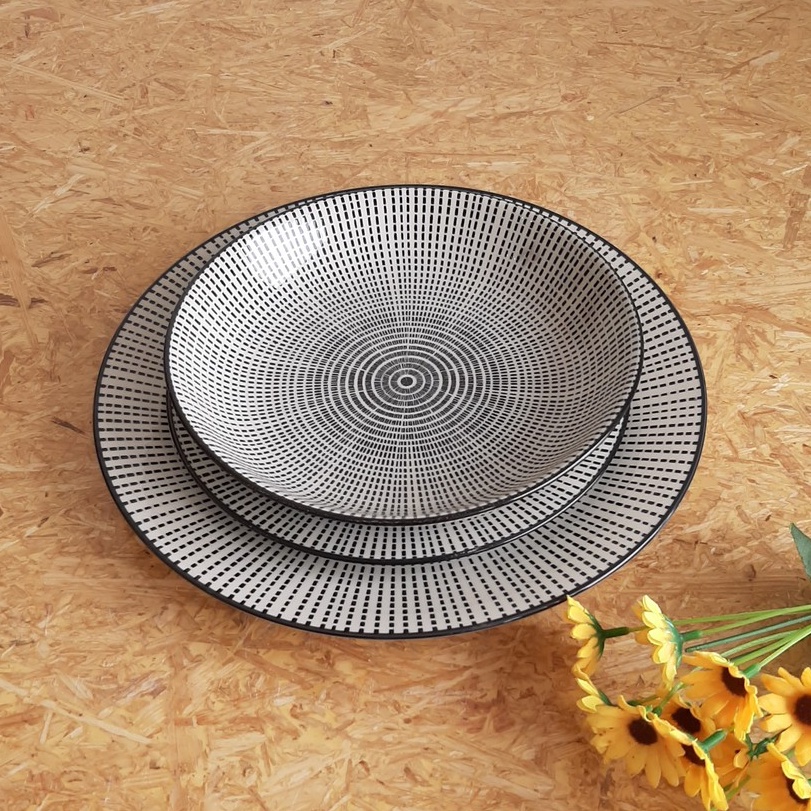 Jual 00560 Dinner Set Piring Keramik - Piring Mangkok Saji - Motif ...
