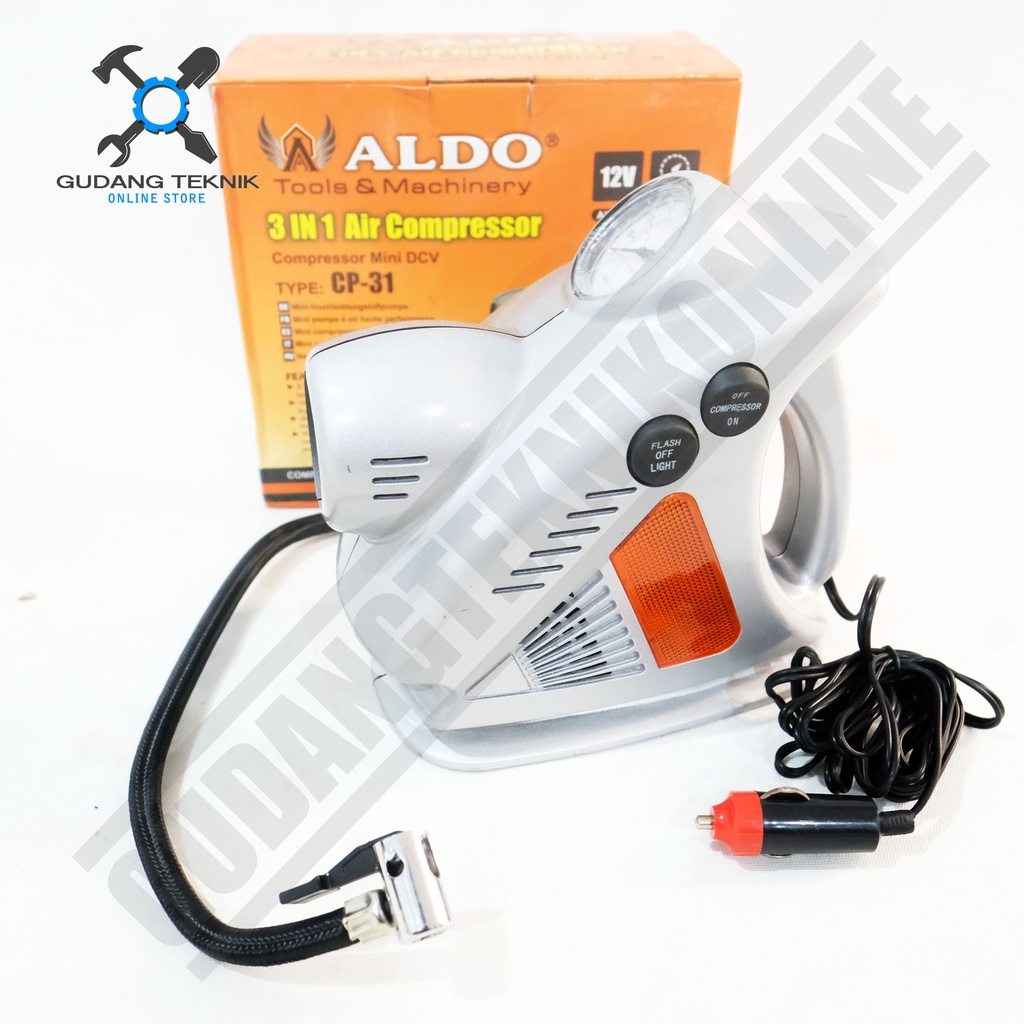 Jual Kompresor Angin Mini Portable 3in1 ALDO DC CP31 / Air Compressor ...