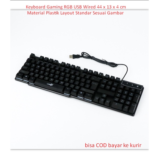 Jual Keyboard Gaming RGB USB Wired 44 x 13 x 4 cm Material Plastik ...