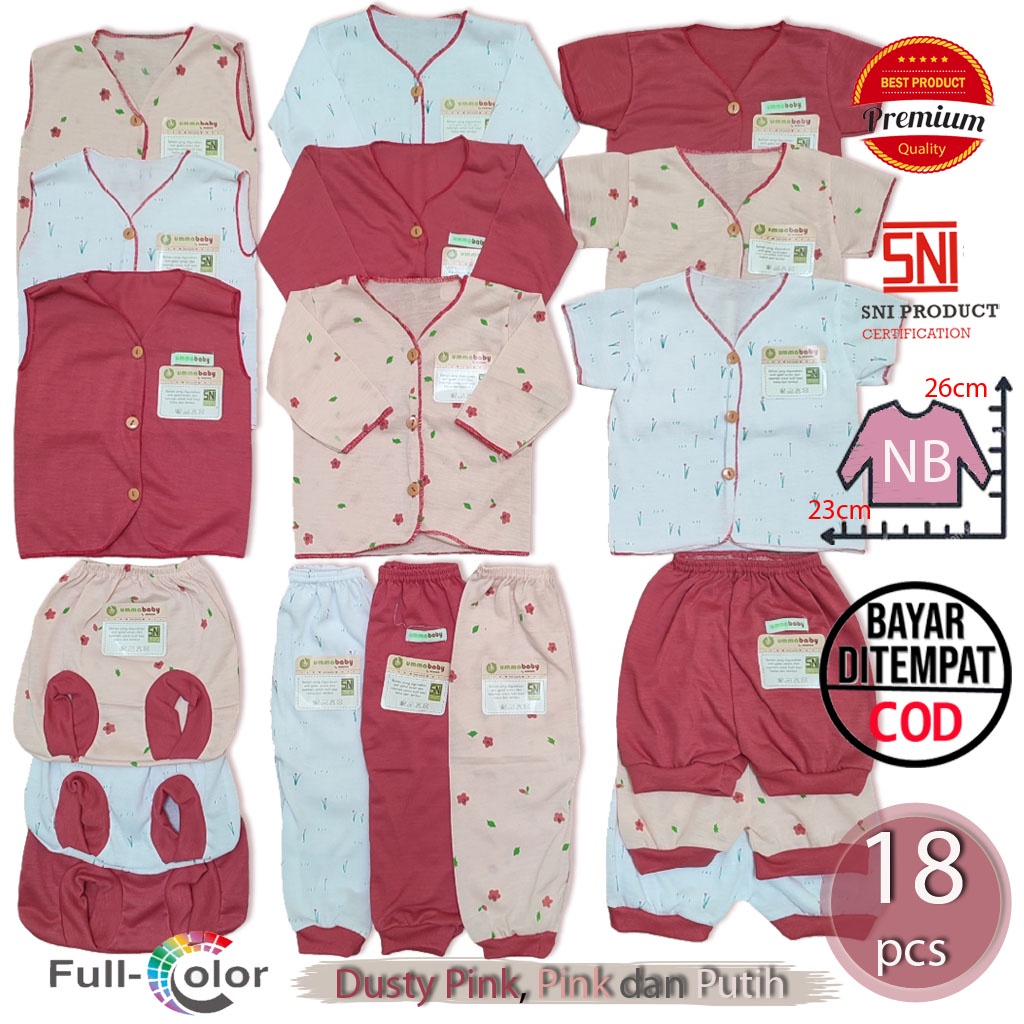 Jual 18 PCS Baju Bayi Celana Bayi Setelan Bayi Baru Lahir Motif Bunga ...