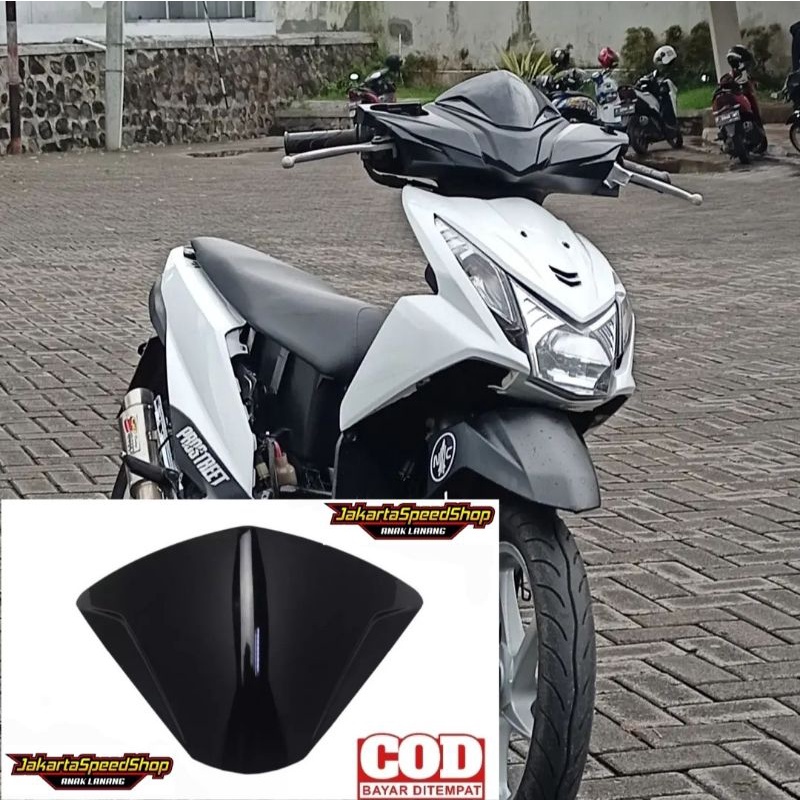 Jual Visor variasi honda beat fi injeksi lama bahan tebal hitam plus ...
