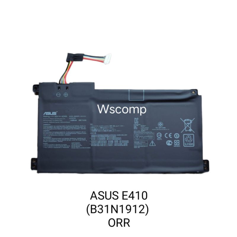 Jual Baterai Laptop Original Asus Vivobook E410 E410M E410MA E410KA E510 E510M E510MA B31N1912 ...
