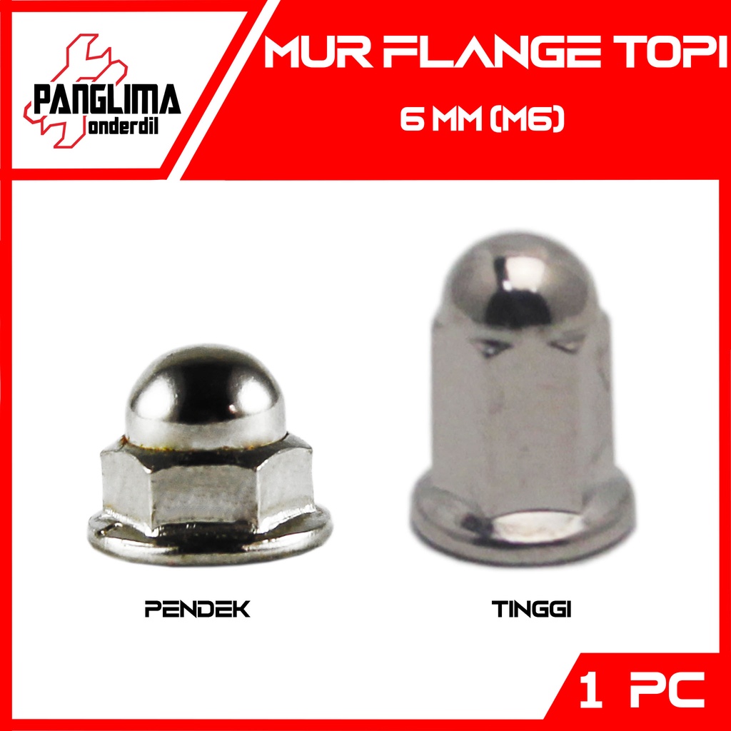 Jual Mur Flange M6-M 6 - 6Mm-6 Mm Nut Topi | Shopee Indonesia