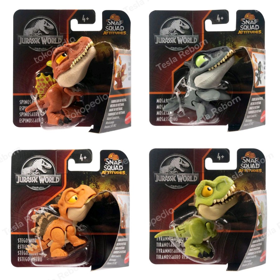 Jual Mattel Snap Squad Jurassic World Wave 12 Spinosaurus Stegosaurus ...