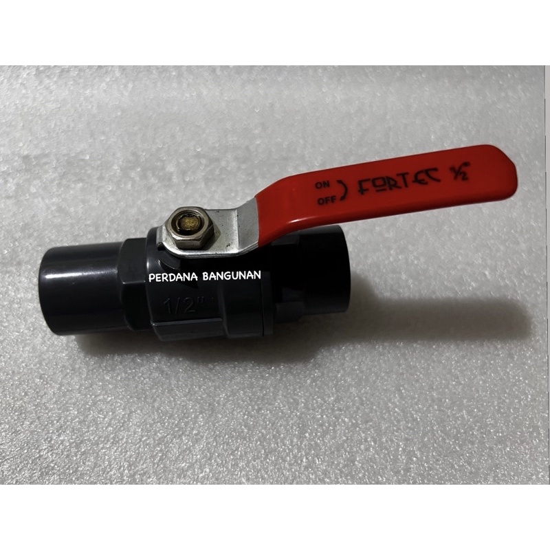 Jual BALL VALVE PVC GAGANG BESI FORTEC 1/2 INCI / STOP KRAN PLASTIK TANGKAI BESI | Shopee Indonesia