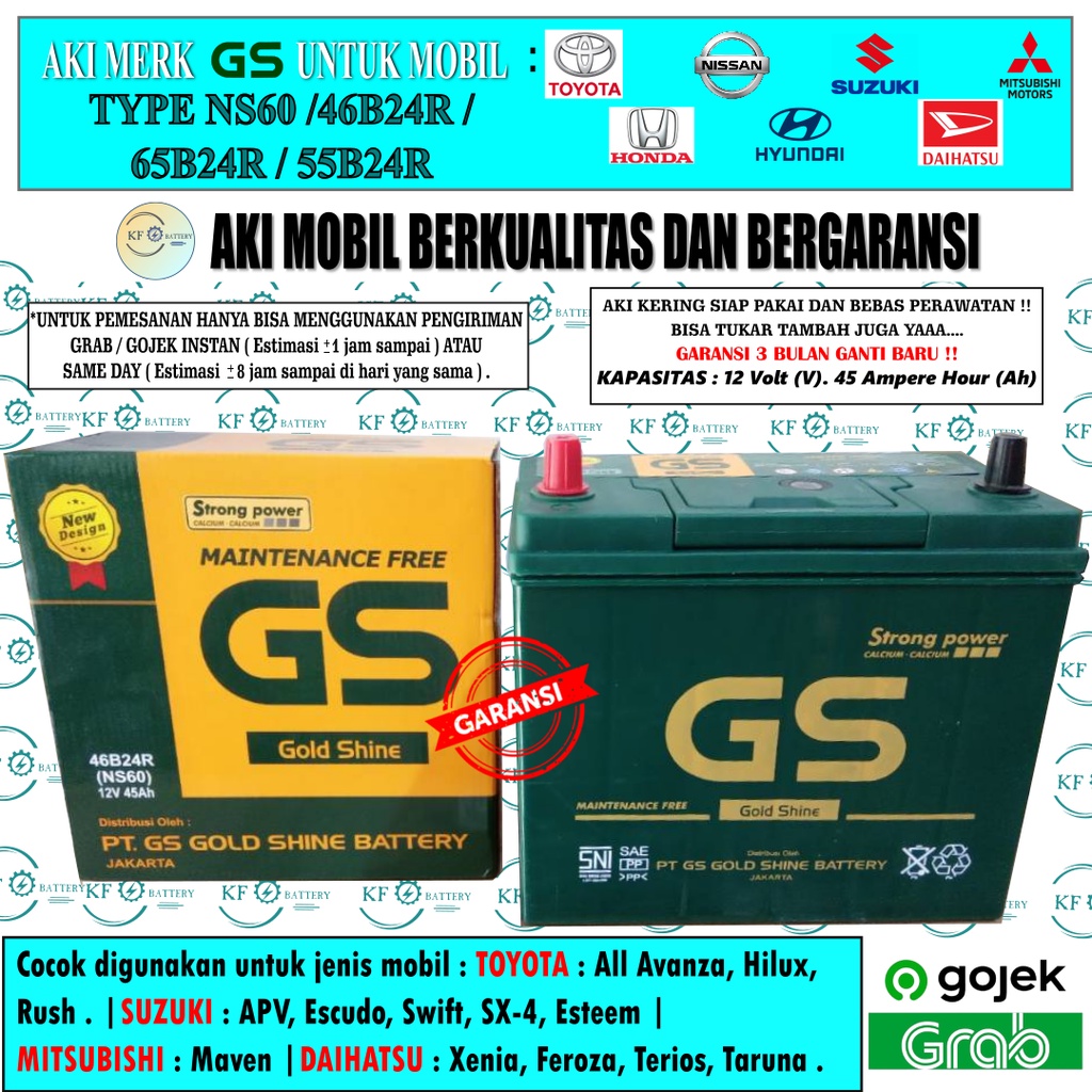 Jual AKI MOBIL APV, T120SS PICK UP, CARRY PICK UP, LUXIO NS60 GS MF ...