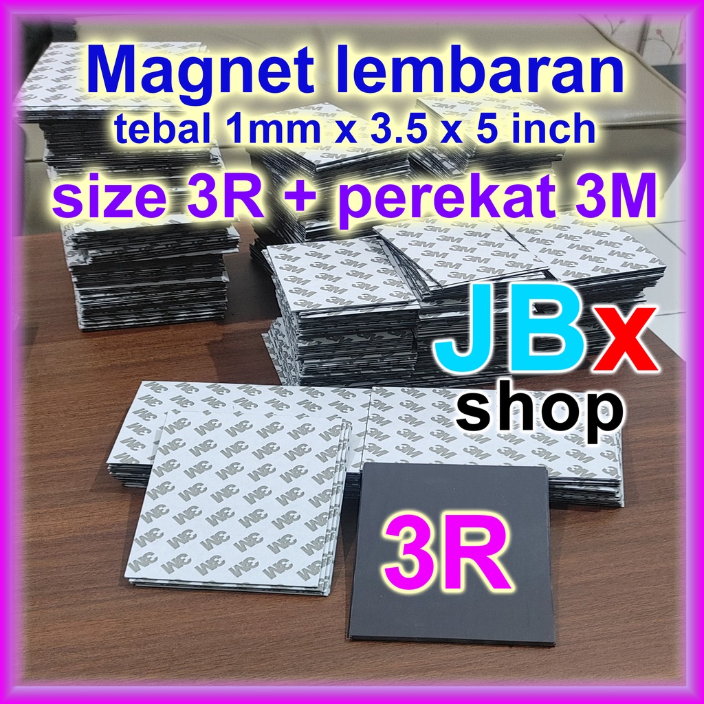 Jual Magnet lembaran ukuran 3R + double tape 3M (1pack isi 6pcs) tebal ...
