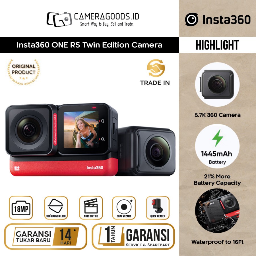 Jual Insta360 ONE RS Twin Edition Action Camera Kamera Insta 360 Action ...