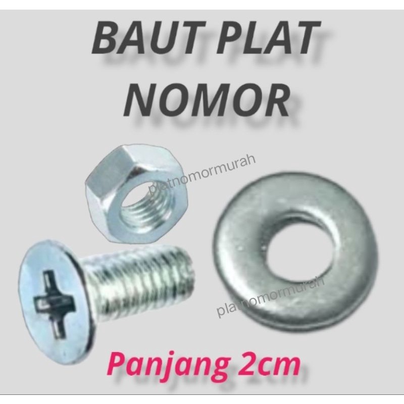 Jual baut plat nomor 2cm / baut 10 baut obeng plat nomor murah | Shopee ...