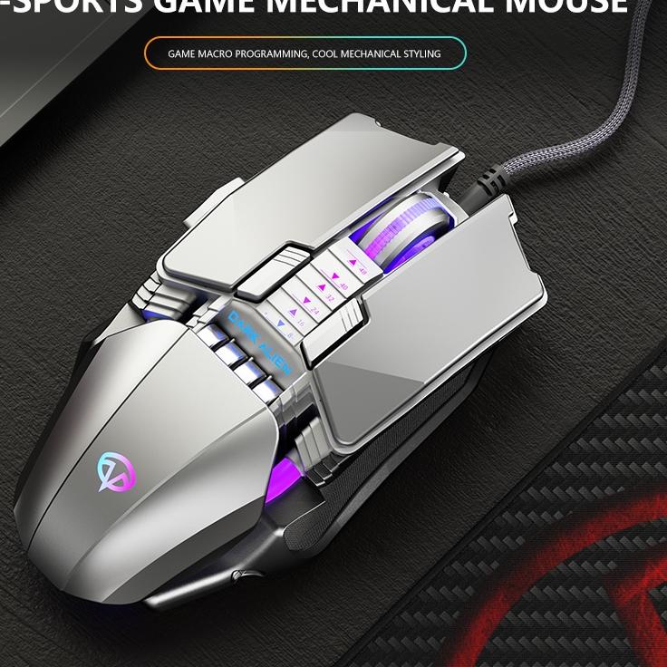 Jual Best Stock LEAVEN X-V mouse gaming RGB macro laptop kabel unik USB 6D backlit Ergonomic ...