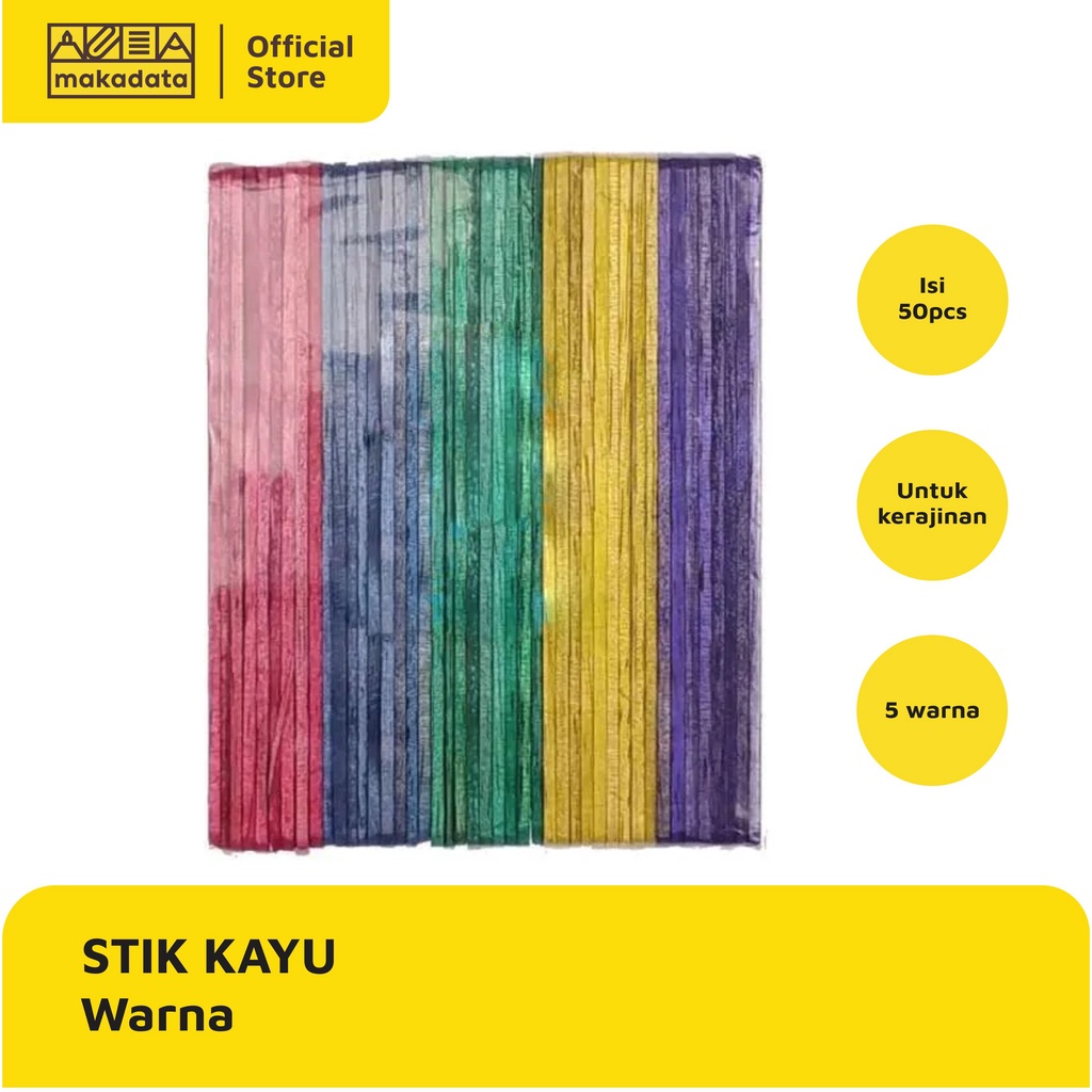 Jual STICK / STIK KAYU ICE CREAM WARNA (ISI 50 PCS) MURAH | Shopee ...