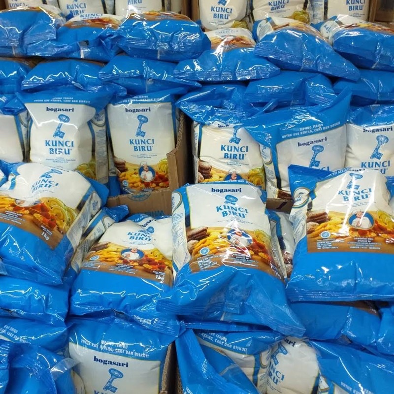 Jual Tepung terigu kunci biru dan dragon fly 1kg /Protein rendah ...