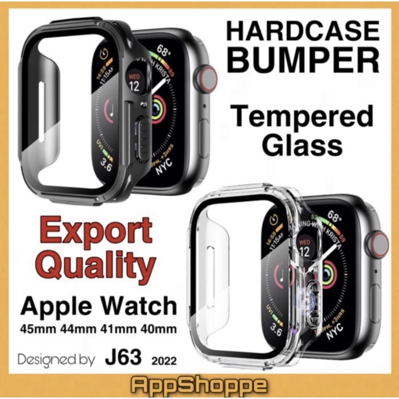 Jual Apple Watch Rugged Case Bumper TEMPERED GLASS Protector EXPORT QUALITY J63 | Shopee Indonesia
